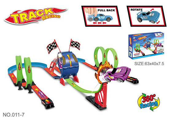 Multiple Rolling Children's Car Race Track Sets With Two Way Driving Pull Back supplier