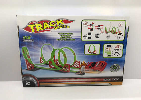 360° Rotation 115 CM Toy Race Car Track Sets 4 Loops 1 Pull Back Vehicle supplier