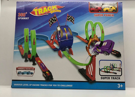 Multiple Rolling Children's Car Race Track Sets With Two Way Driving Pull Back supplier