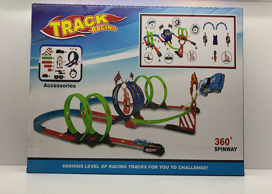 Multiple Rolling Children's Car Race Track Sets With Two Way Driving Pull Back supplier