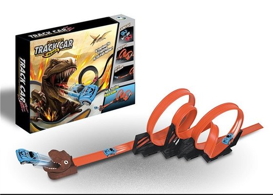 54 " Dinosaur Style Hot Wheels Slot Car Track Set 4 Loops With 1 Racer Car 19Pcs supplier