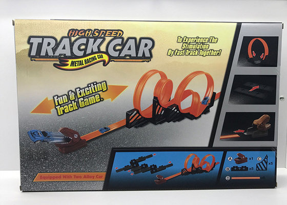 54 " Dinosaur Style Hot Wheels Slot Car Track Set 4 Loops With 1 Racer Car 19Pcs supplier