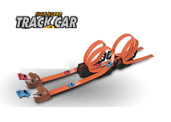 Plastic 2 Vehicles Hot Wheels Race Car Track Sets with Dinosaur Track Builder supplier