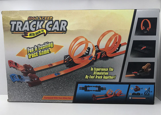 Plastic 2 Vehicles Hot Wheels Race Car Track Sets with Dinosaur Track Builder supplier