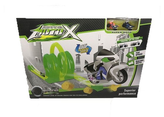 2 Mini Motocycle Kids Race Track Set With 360 Degree Spinning Top Speed supplier