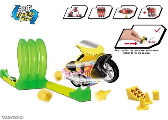 DIY Free Assembly Motocycle Hot Wheels Starter Track Set 360° Spinning 23 Pcs supplier