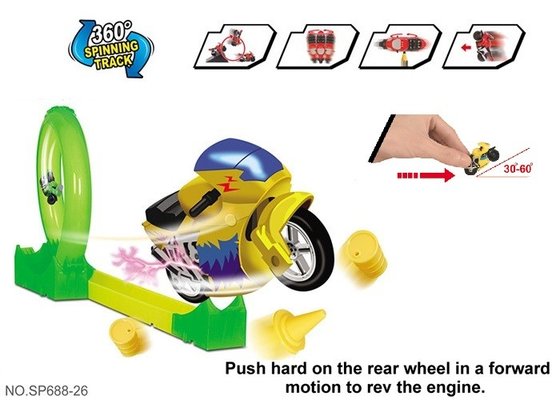 19 " Inertia Motocycle Hot Wheels Race Track , Toddler Race Track Toys supplier