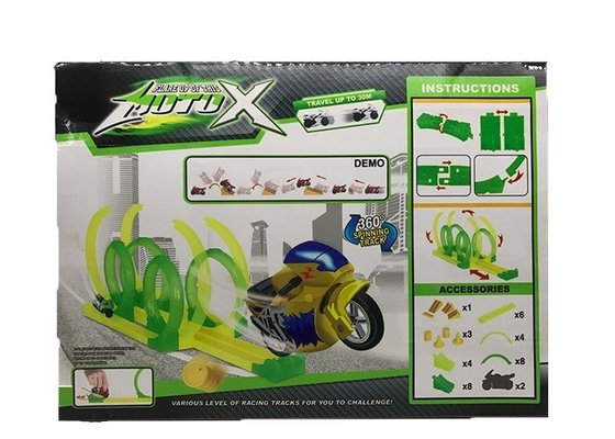 42 " Inertia Motorcycle Kids Race Track Set High Level 360° Rotation 36 Pcs supplier