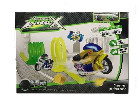 42 " Inertia Motorcycle Kids Race Track Set High Level 360° Rotation 36 Pcs supplier
