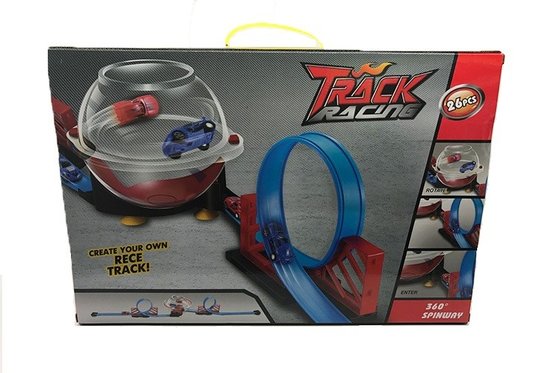 Spherical Toy Race Car Track Sets 360° Spinway Stunt Racing 26 Pcs 2 Cars 74 " supplier