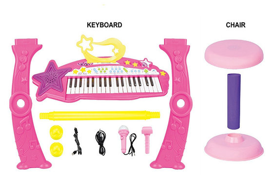 Electronic Piano Keyboard For Kids 37 Key Children's Musical Toys Blue / Pink Color supplier