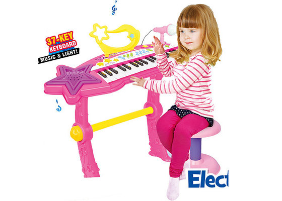 Electronic Piano Keyboard For Kids 37 Key Children's Musical Toys Blue / Pink Color supplier