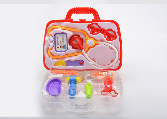 Plastic Pretend Play Kids Doctor Kit With Working Stethoscope 10 Pcs Carry Case supplier