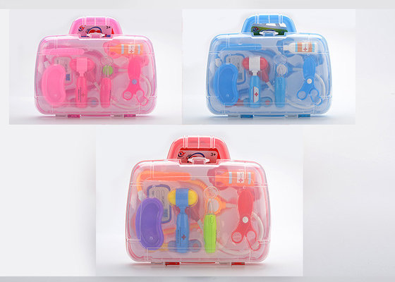 Plastic Pretend Play Kids Doctor Kit With Working Stethoscope 10 Pcs Carry Case supplier