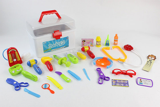 Cute Role Play Medical Pretend And Play Doctor Set First Aid Kit Box 28 Pcs supplier