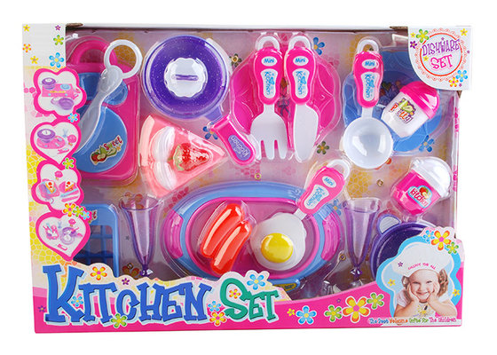 Plastic Childrens Toy Kitchen Sets Mini Pizza Cake Pretend Cooking Toys 21 Pcs supplier