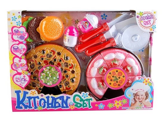 Plastic Childrens Toy Kitchen Sets Mini Pizza Cake Pretend Cooking Toys 21 Pcs supplier