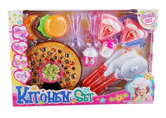 Plastic Childrens Toy Kitchen Sets Mini Pizza Cake Pretend Cooking Toys 21 Pcs supplier