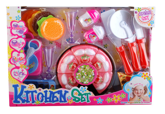 Plastic Childrens Toy Kitchen Sets Mini Pizza Cake Pretend Cooking Toys 21 Pcs supplier