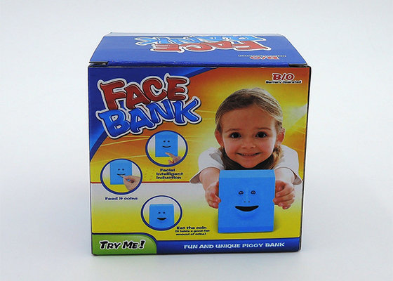 Sensor Control Smiley Face Piggy Bank Money Saving Box 4 " Pink Blue Color supplier