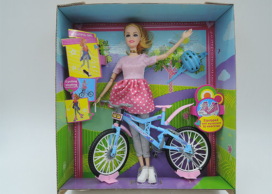 Fashion Doll Children's Play Toys with Bike and Helmet 11 Joints Movable Elbows supplier