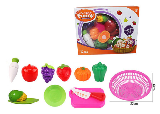 12 Pcs Pretend Role Play Children's Play Toys for Kitchen Fruit Vegetable Cutting supplier
