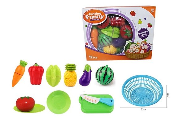 12 Pcs Pretend Role Play Children's Play Toys for Kitchen Fruit Vegetable Cutting supplier