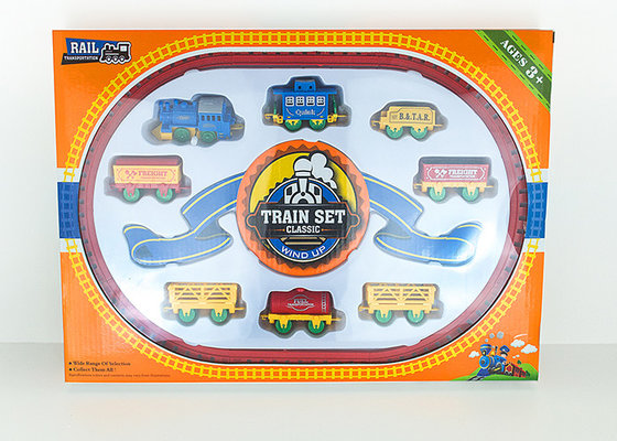 Mini Wind Up Classic Train Set Kids Toy Vehicles with Railway Track 8 Pcs supplier