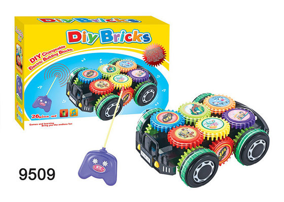 Remote Control DIY Children's Toys Building Bricks With Music And Gear Rotation supplier