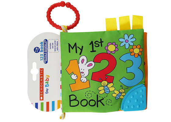 Colorful Soft Teether Book With Crinkle Sound , Safe Teethers For Babies supplier