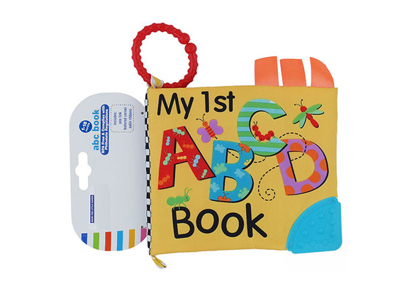 Colorful Soft Teether Book With Crinkle Sound , Safe Teethers For Babies supplier
