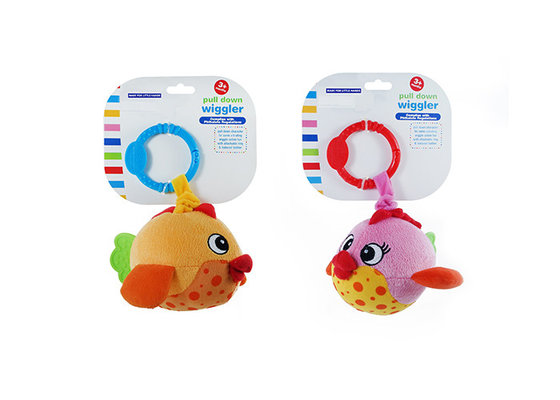 Plush Owl / Fish Teether Safe Infant Baby Toys With Rainbow Coloured Fabrics supplier