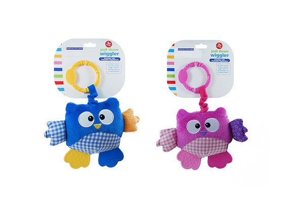 Plush Owl / Fish Teether Safe Infant Baby Toys With Rainbow Coloured Fabrics supplier