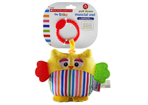 Plush Owl / Fish Teether Safe Infant Baby Toys With Rainbow Coloured Fabrics supplier