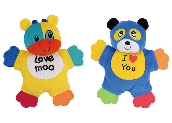 BPA Free Toddler Teether Infant Baby Toys Plush Teething Animal Food Grade supplier