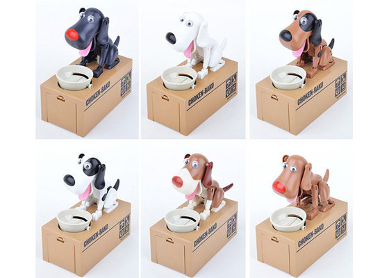 Electric Piggy Bank Hungry Puppy Money Saving Box Battery Powered 6 Colors supplier