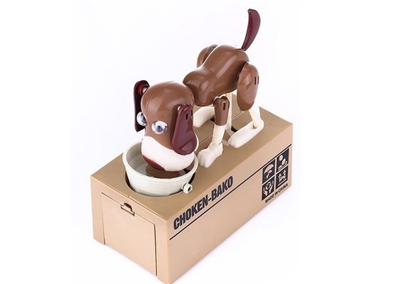 Electric Piggy Bank Hungry Puppy Money Saving Box Battery Powered 6 Colors supplier