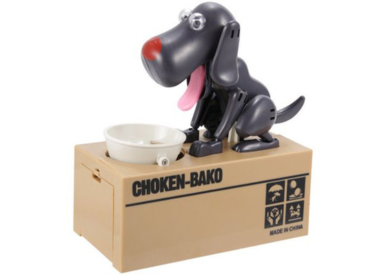 Electric Piggy Bank Hungry Puppy Money Saving Box Battery Powered 6 Colors supplier