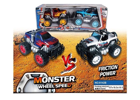 Kids 2 In 1 Friction Powered Toys Jeep Pickup Truck With Big Wheel Multicolor supplier