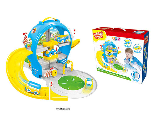 24 " Portable Kids Toy Vehicles Parking Garage With Assembly Track  2 Cars supplier