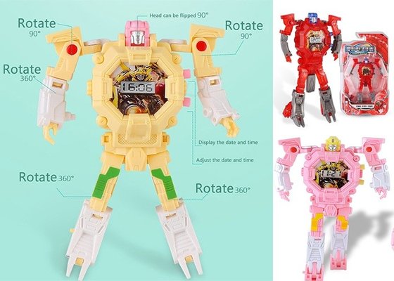 Children's Transformer Toys Digital Deformation Robot Watch With Adjustable Time supplier