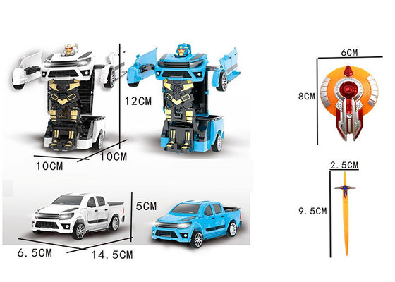 Friction Powered Children's Transformer Toys Collision Deformation Robot Car 5.7 " supplier