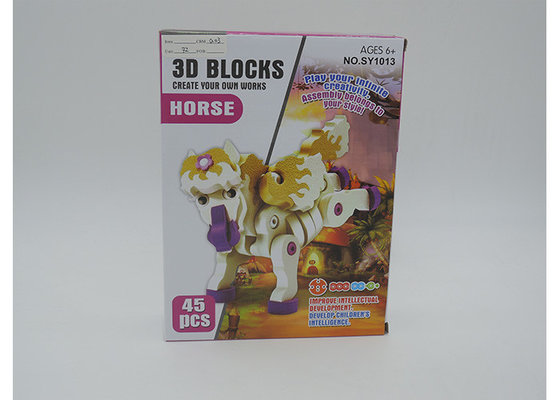 Soft EVA Foam DIY 3D Building Blocks Educational Toys 81 Pcs Zebra Tiger Horse Set supplier