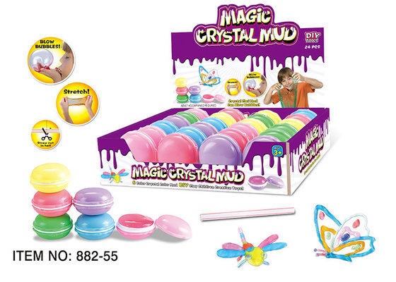 Blowable Transparent Crystal Mud 75g Indoor Childrens Toys Macaron Design Puple supplier