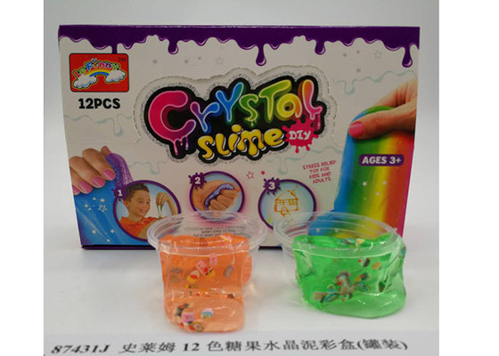 Stress Relief Transparent Crystal Slime Mud Stretchy Soft Phthalate Free supplier