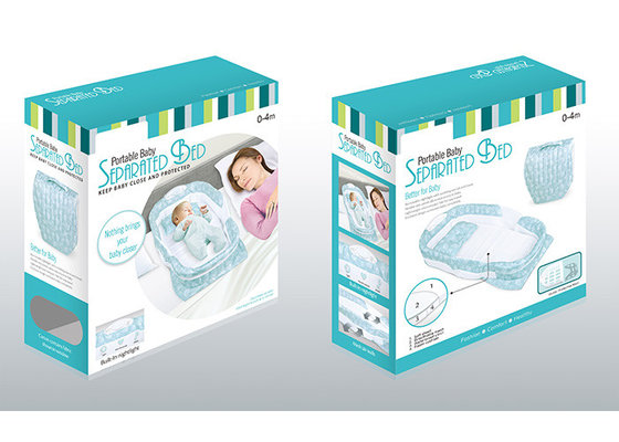 Foldable Baby Bed Children's Play Toys W / Soft Music Protective Fence supplier