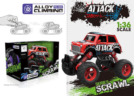 1 / 32 Scale Pull Back And Go Alloy Toy Trucks For Toddlers 4 Big Wheels Red supplier