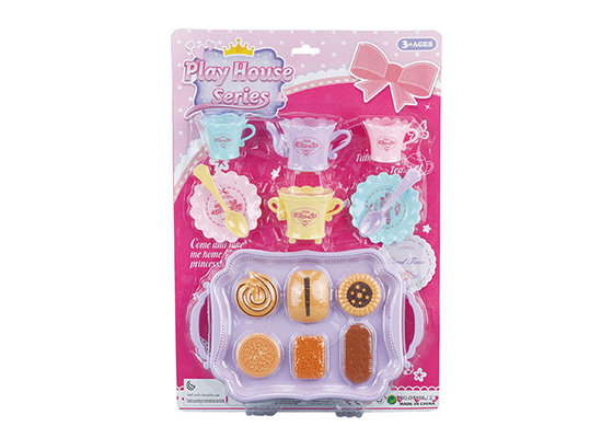 15 Pcs Plastic Cookies Tea Set Children's Play Toys W / Spoons Cups Big Plate supplier