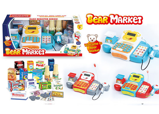 19 Inch Bear Design Children's Toy Cash Register Caculator Scanner Mic Environmentally supplier