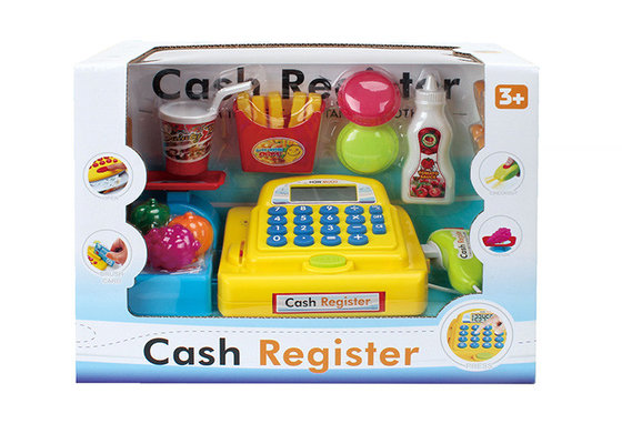 Safe Plastic 12.6 " Toy Cash Register With Scanner / Clear LCD Screen supplier